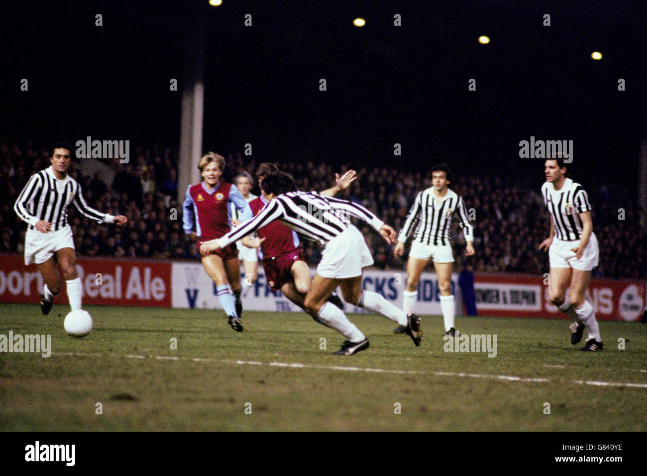 Aston Villa's Andy Blair (third l, half hidden) tries to go past ...
