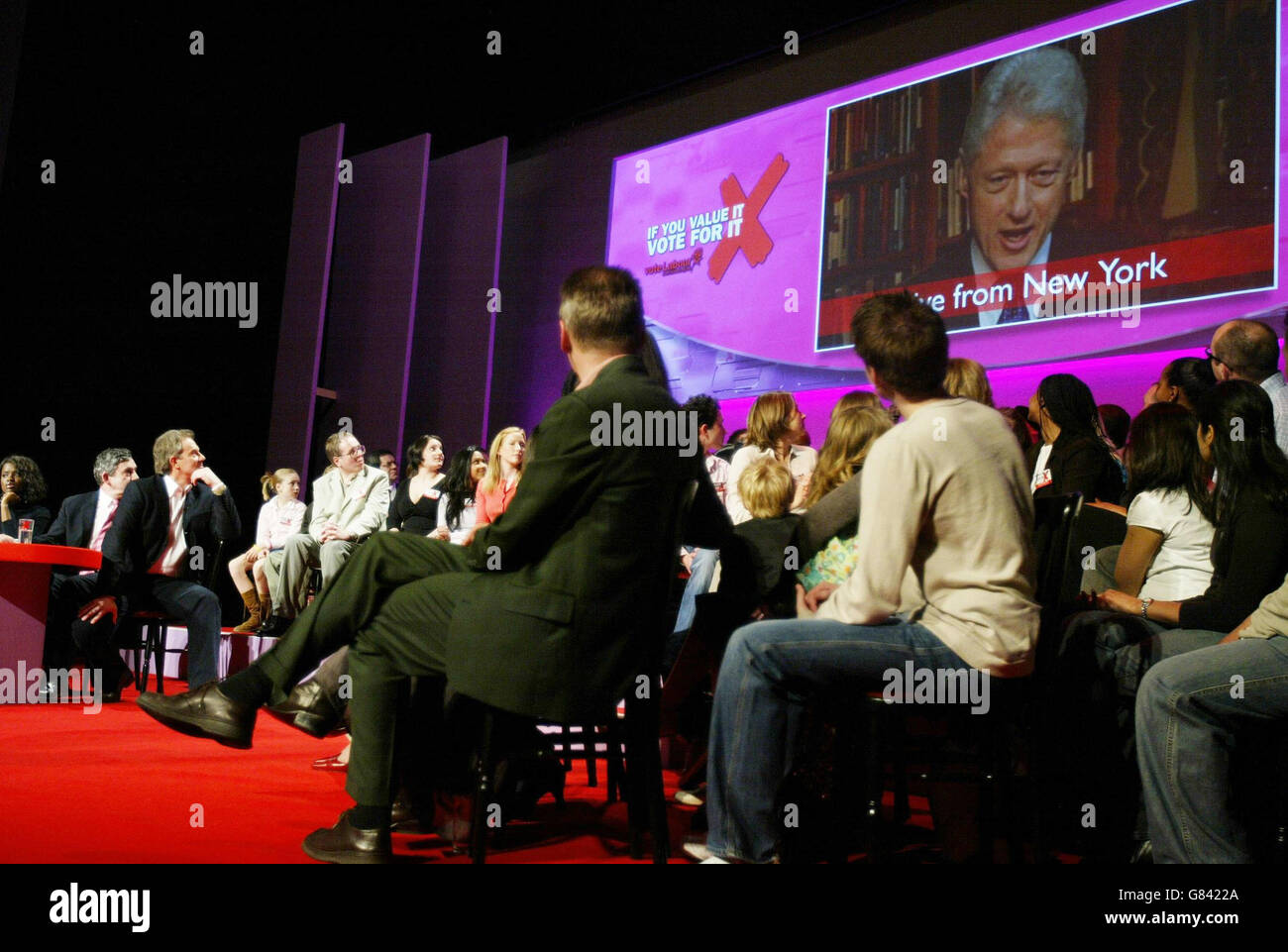 General Election Campaign 2005 - Labour Party rally - Old Vic theatre ...