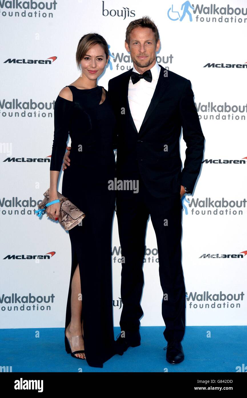 Jenson Button and his wife Jessica attend the Walkabout Foundation ...