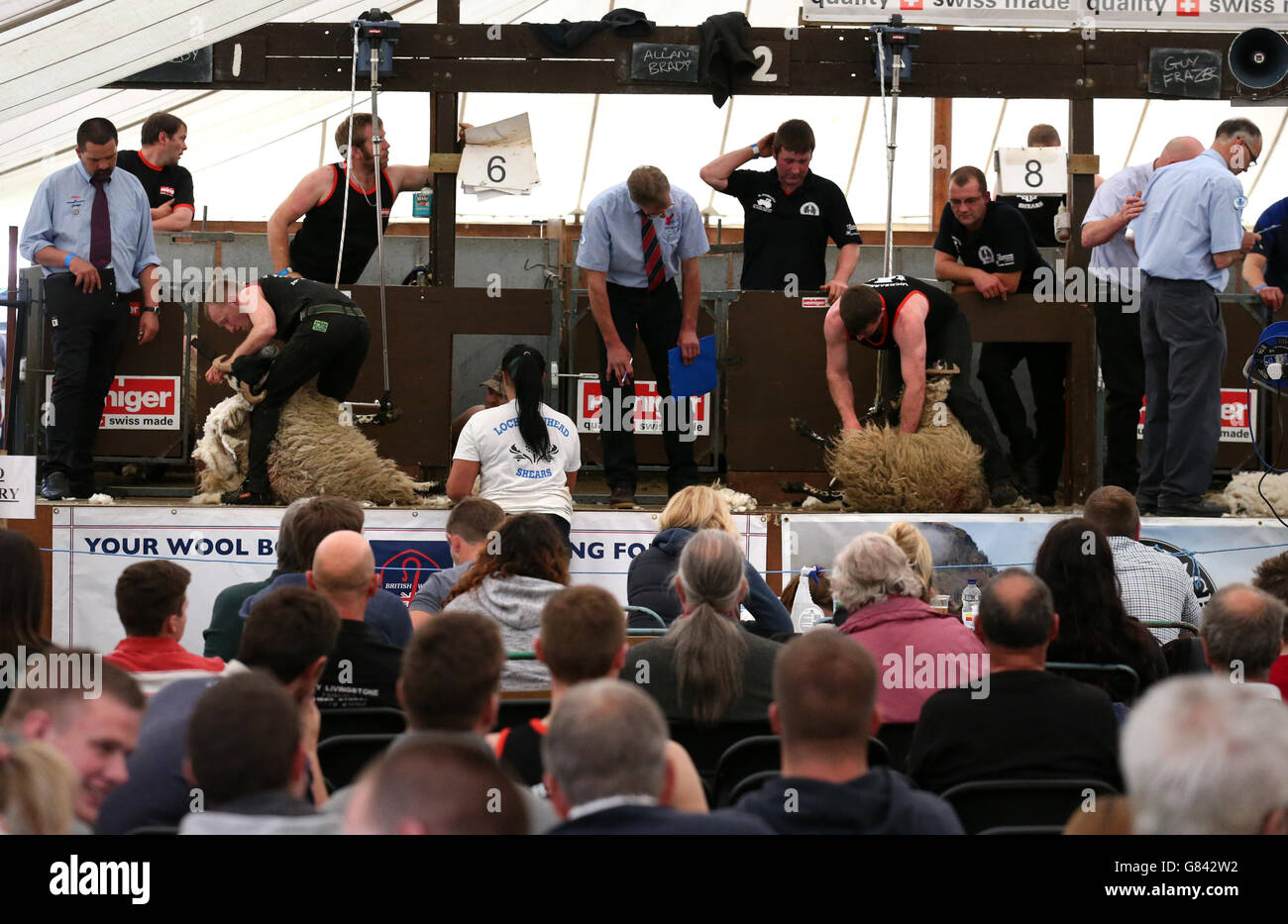 Competitors take part at the Lochearnhead Shears event in central ...