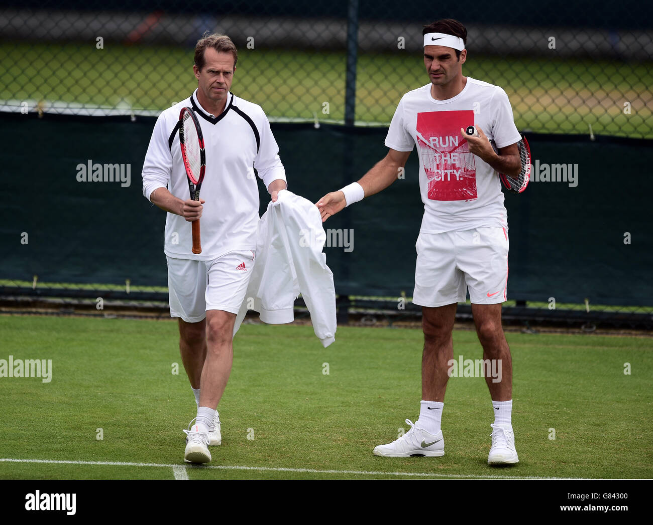 Roger federer and his coach hi-res stock photography and images - Alamy