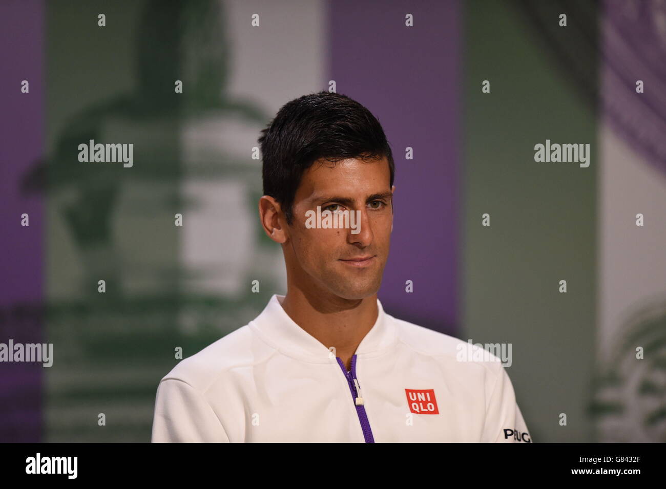 Serbia's Novak Djokovic gives a press conference in the Main Interview ...