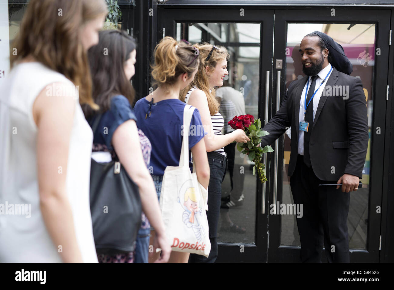 Anthony Edwards greets guests at Neave's Pop Down Bar launched by ...