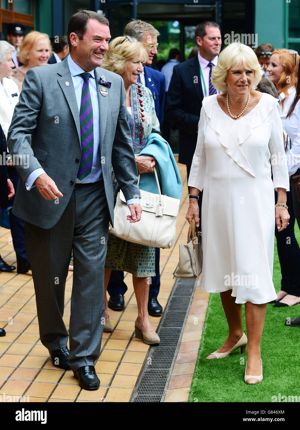 Chairman Philip Brook with the Duchess of Cornwall as she attends the ...
