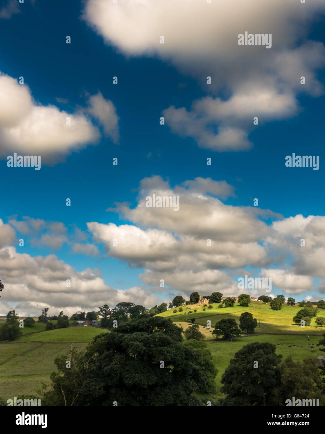 The tiny, pretty village of Middlesmoor on top of a picturesque hill in ...