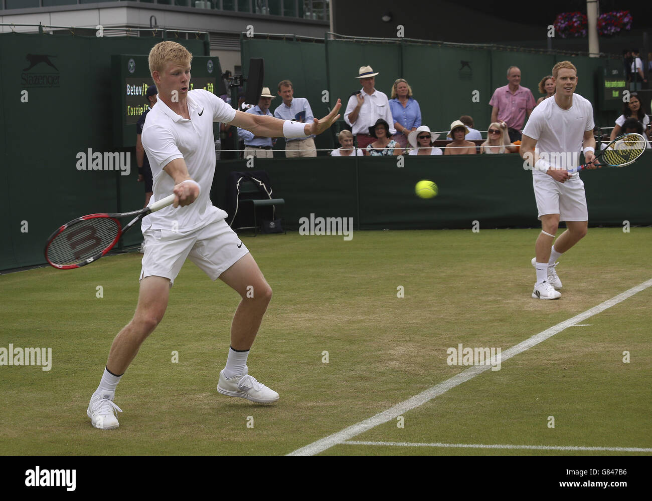 Kyle Edmund (left) and Edward Corrie playing Sergey Betov and Alexander ...