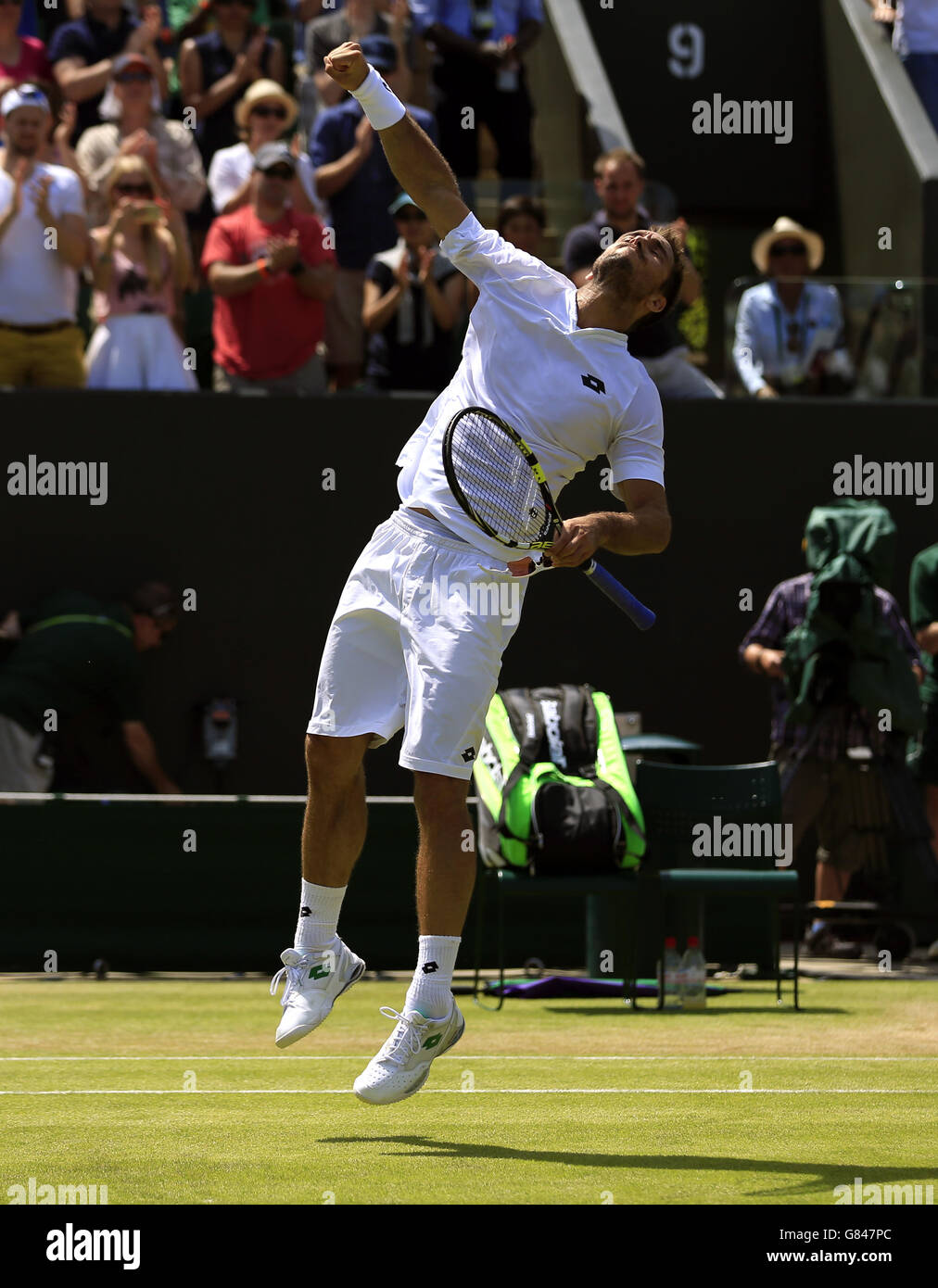 Viktor Troicki celebrates victory over Dustin Brown during day Six of ...