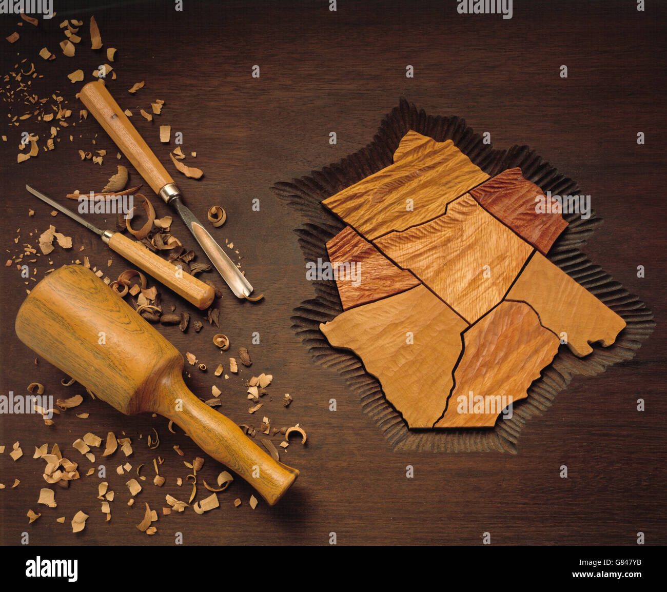 South eastern PA counties outline Stock Photo - Alamy