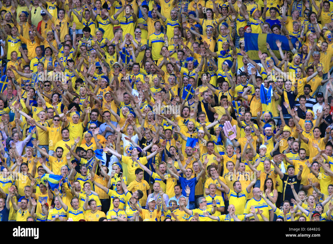 Sweden fans cheer on side in stands hi-res stock photography and images ...