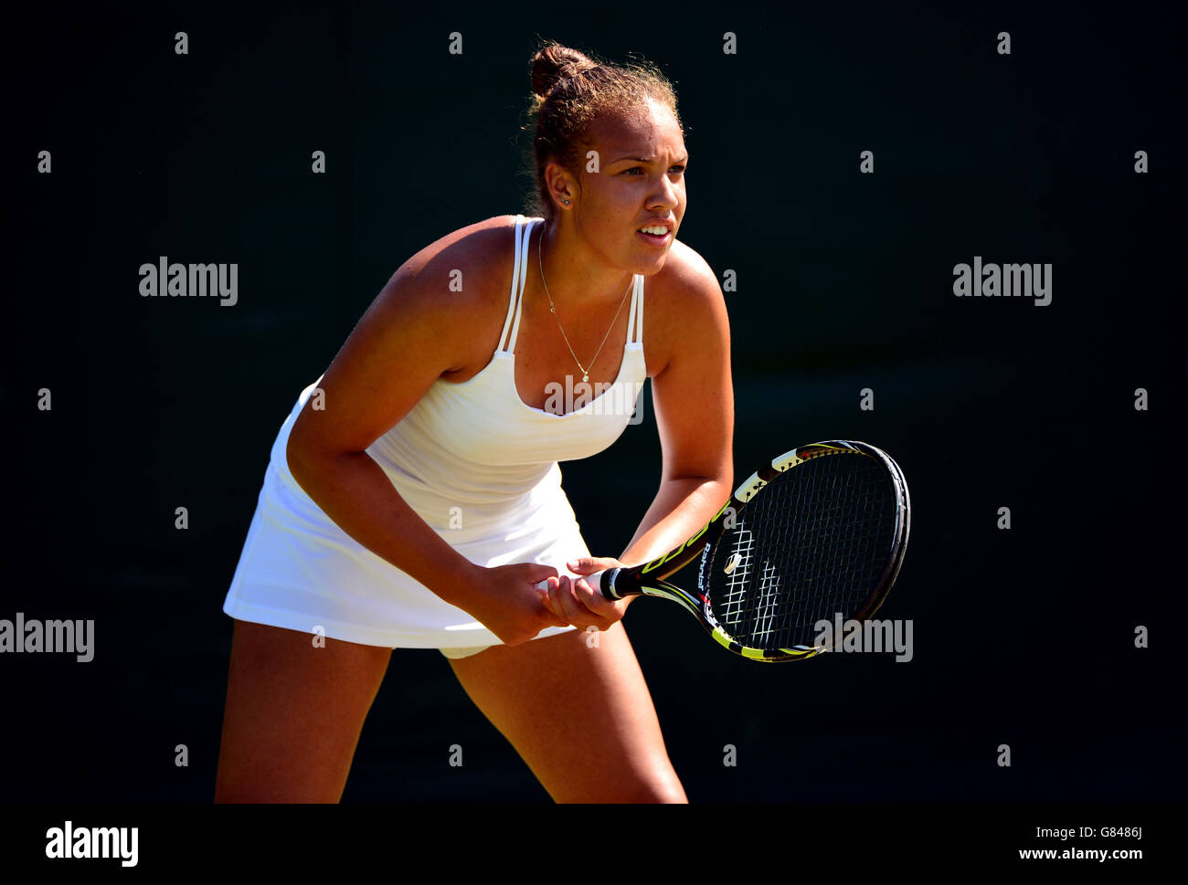 Freya Christie in action during the girls singles during day Six of the ...