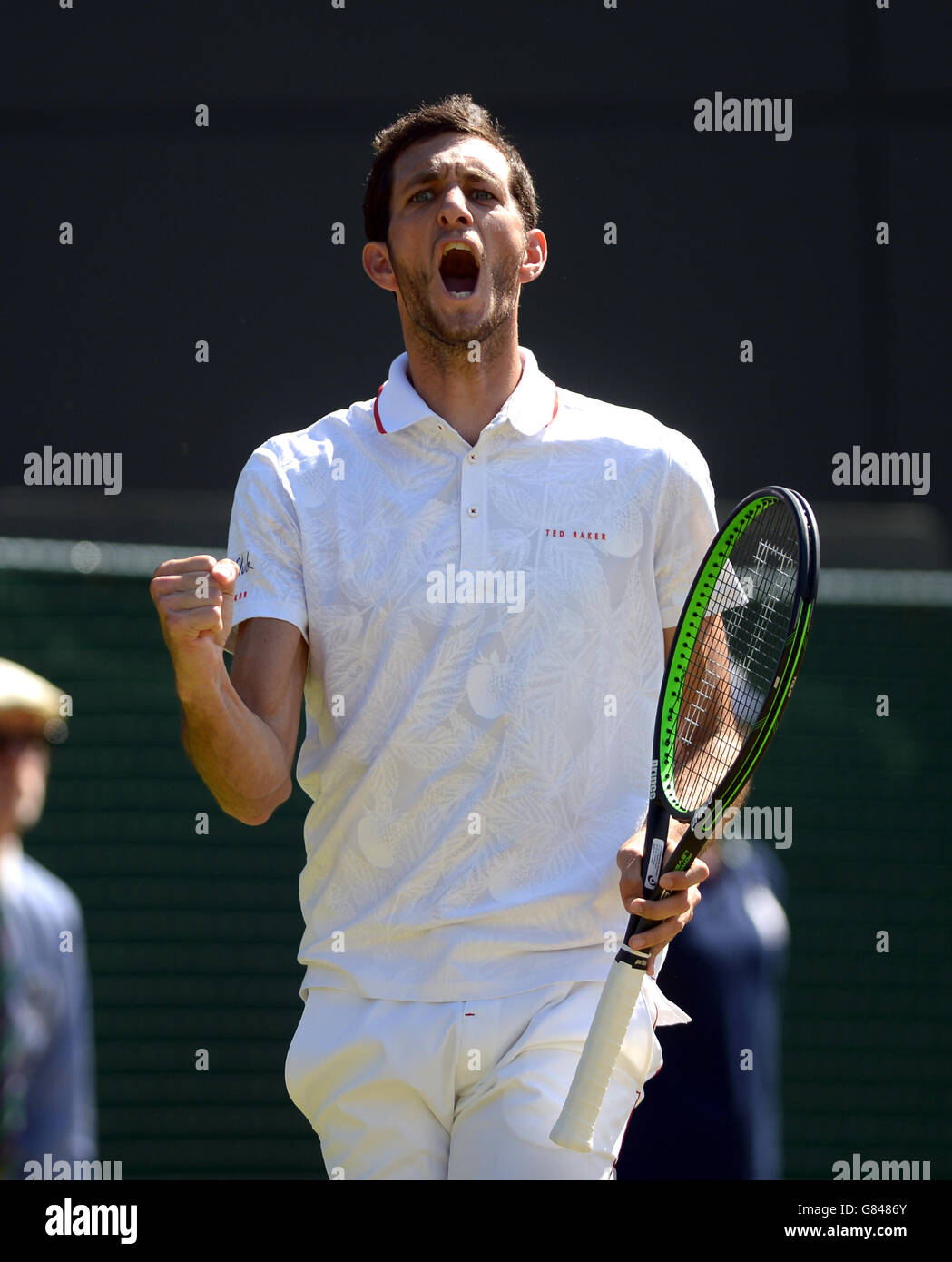 James Ward celebrates a point against Vasek Pospisil during day Six of ...