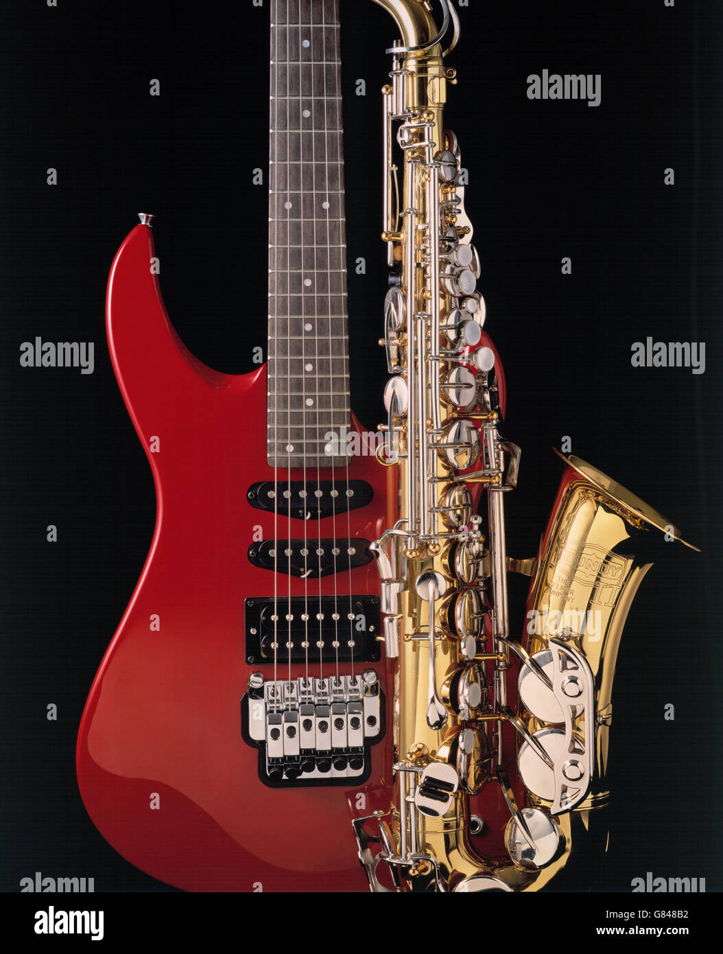 electric guitar Saxophone Stock Photo - Alamy