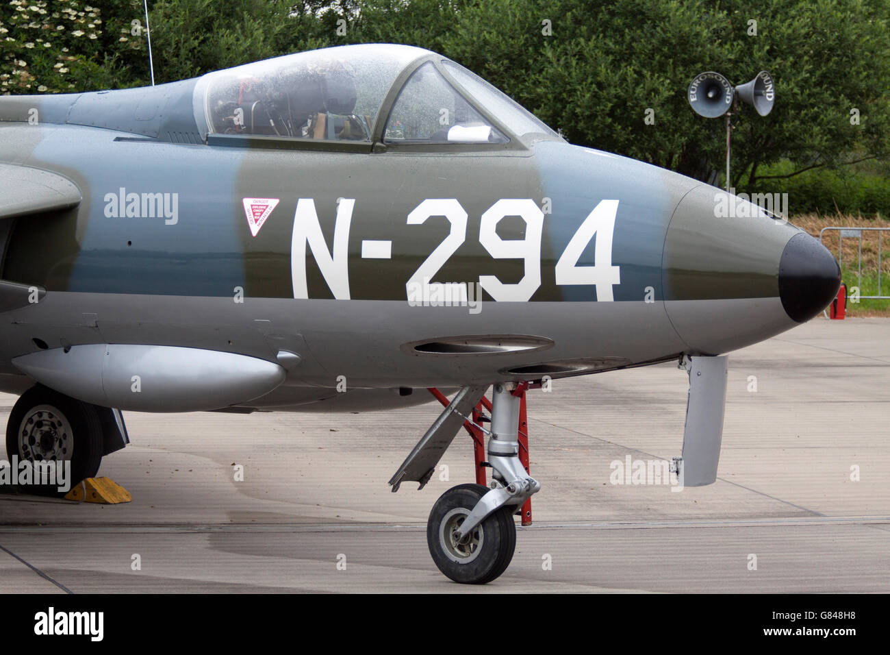 LEEUWARDEN, NETHERLANDS - JUNI 11 2016 Dutch Hawker Hunter F6A N-294 ...