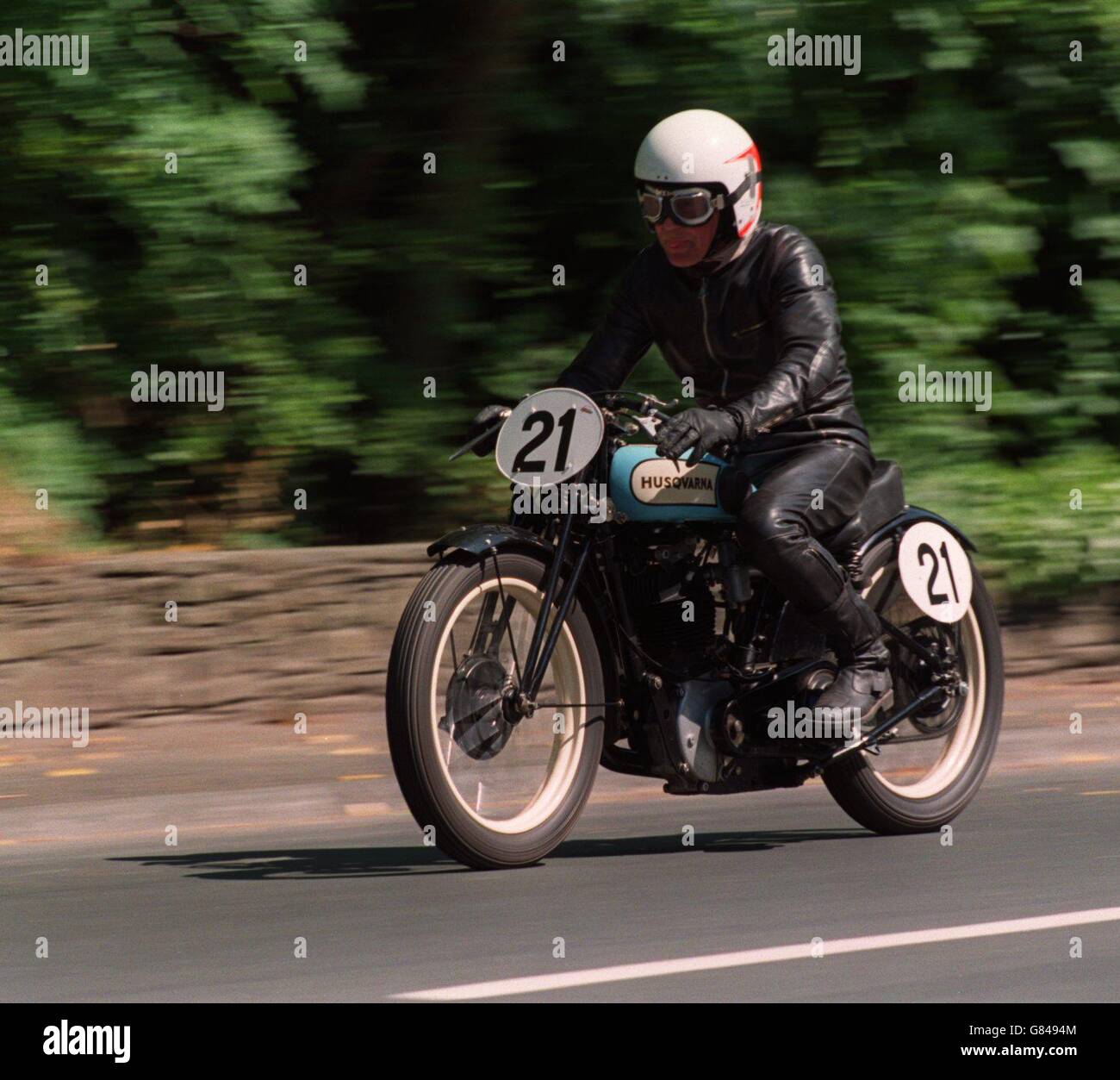 Isle of Man TT races. Classic bike at the Isle of Man TT races Stock ...