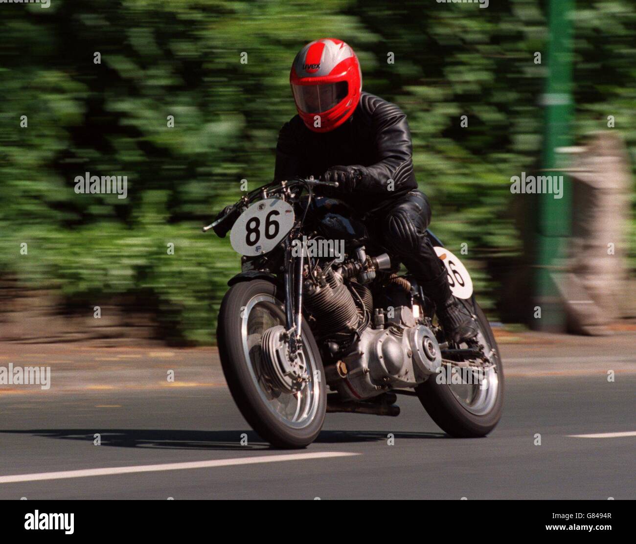 Isle of Man TT races. Classic bike at the Isle of Man TT races Stock ...