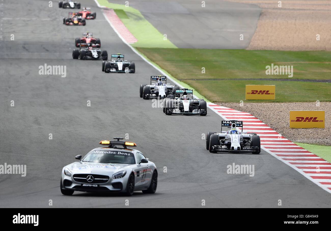 The safety car is deployed after the first lap during the 2015 British ...