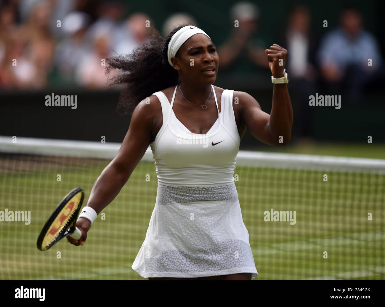 Serena Williams celebrates a point during her match against Victoria ...