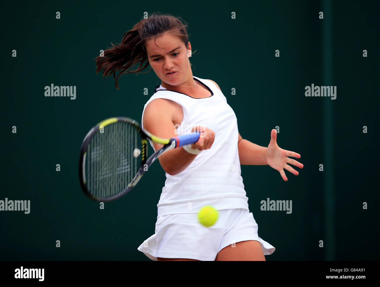 Anna Brogan competes in the girls singles during day Nine of the ...