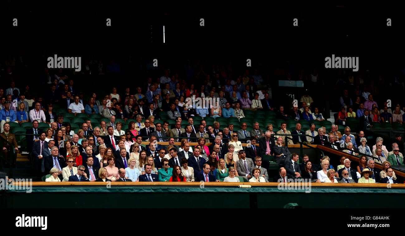 A general view of the Royal Box as The Duke and Duchess of Cambridge ...
