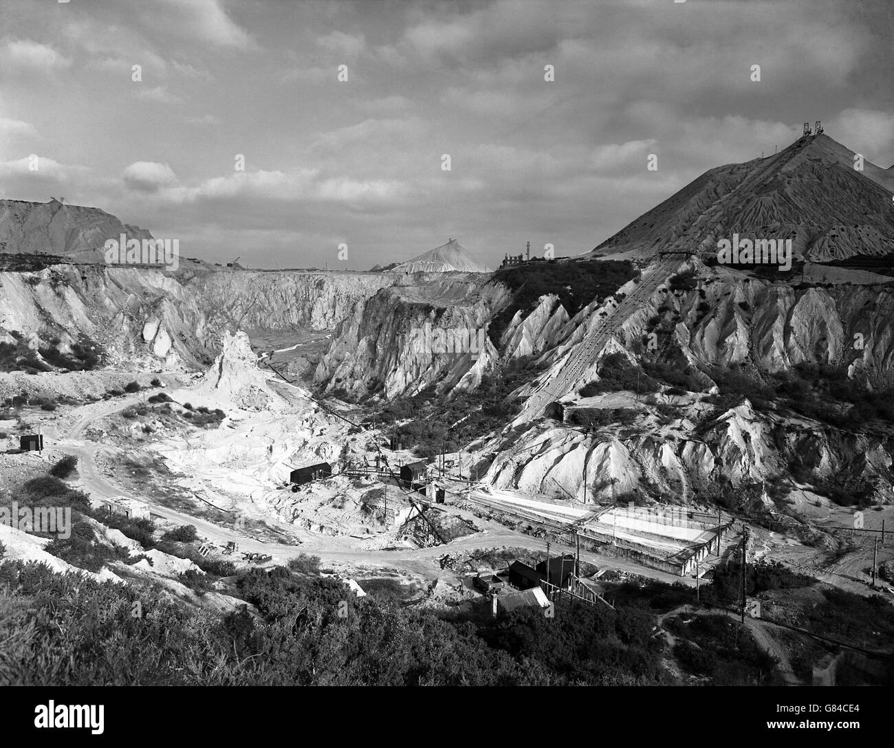 China clay pit cornwall Black and White Stock Photos & Images - Alamy