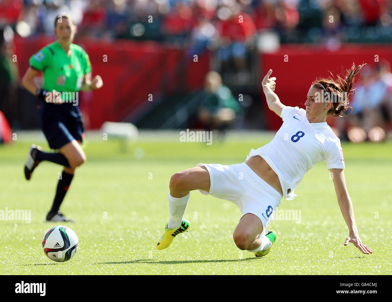 Women's soccer dives for ball hi-res stock photography and images - Alamy