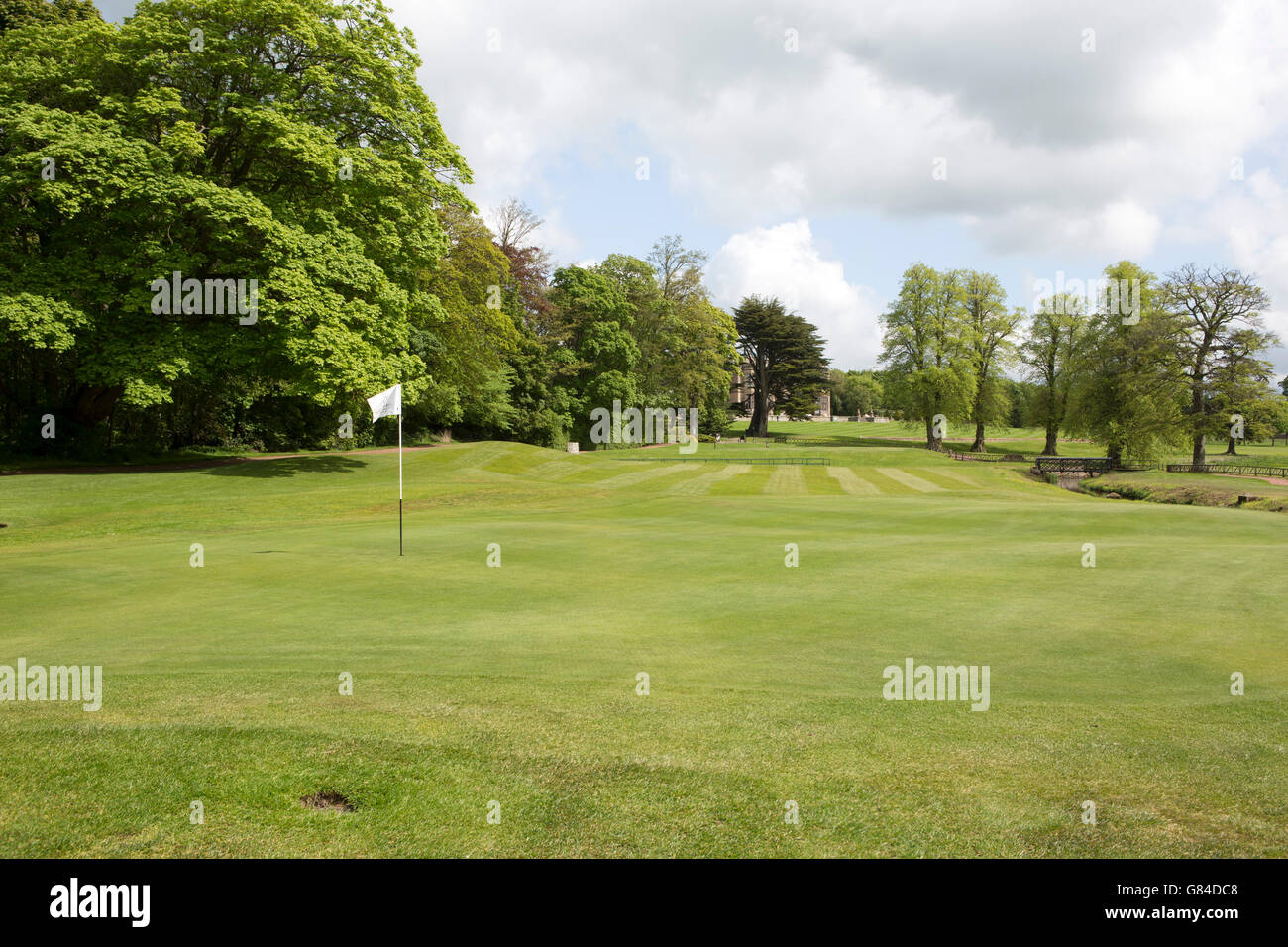 A green at Matfen Hall Golf Course in Northumberland, England Stock ...