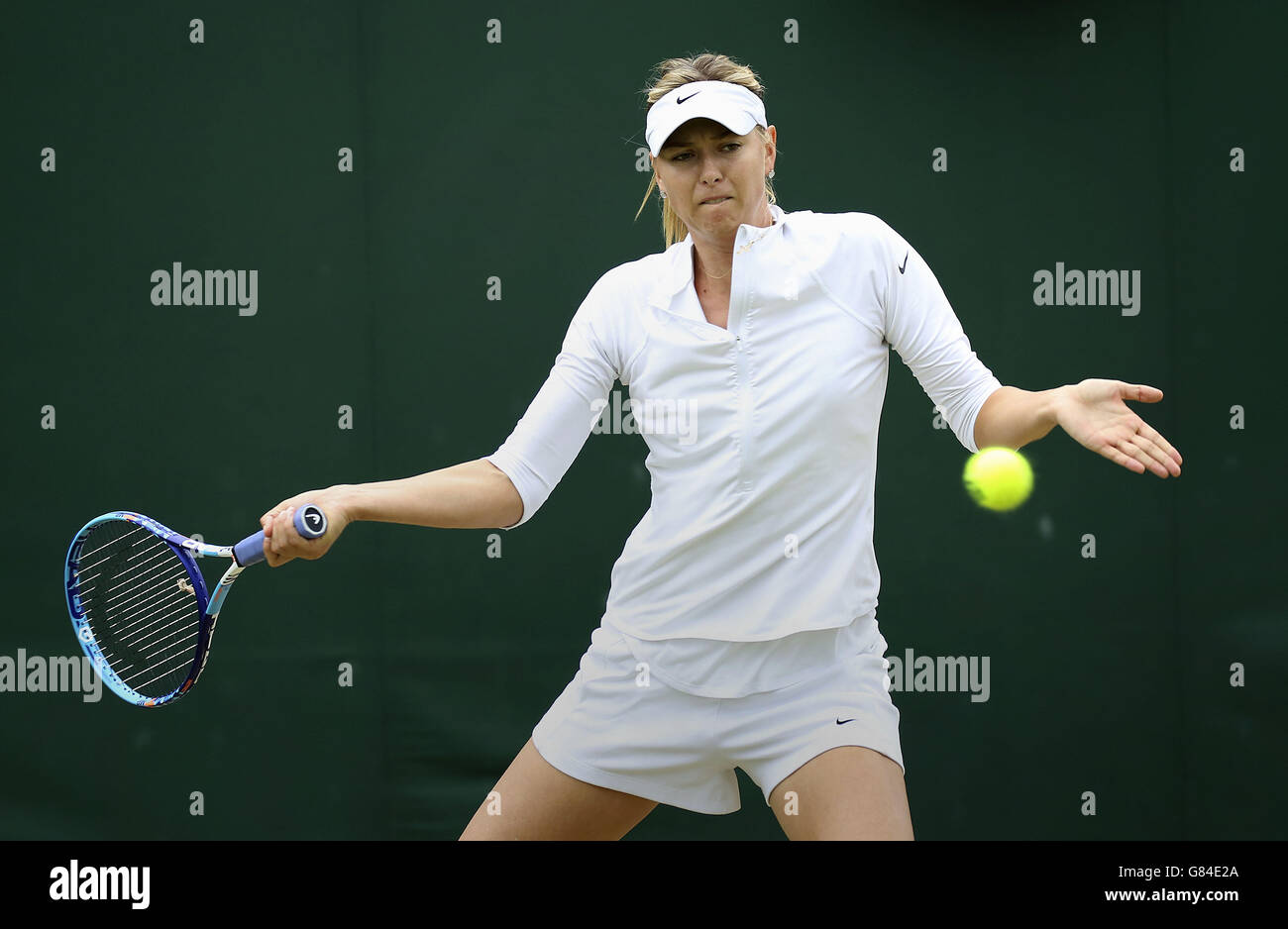 Maria sharapova during her practice session hi-res stock photography ...