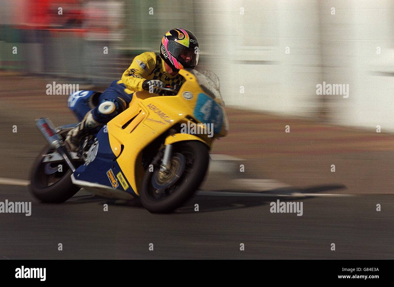 Motor Bike - Isle of Man TT Race. Derek Kelly in the Junior TT Stock ...