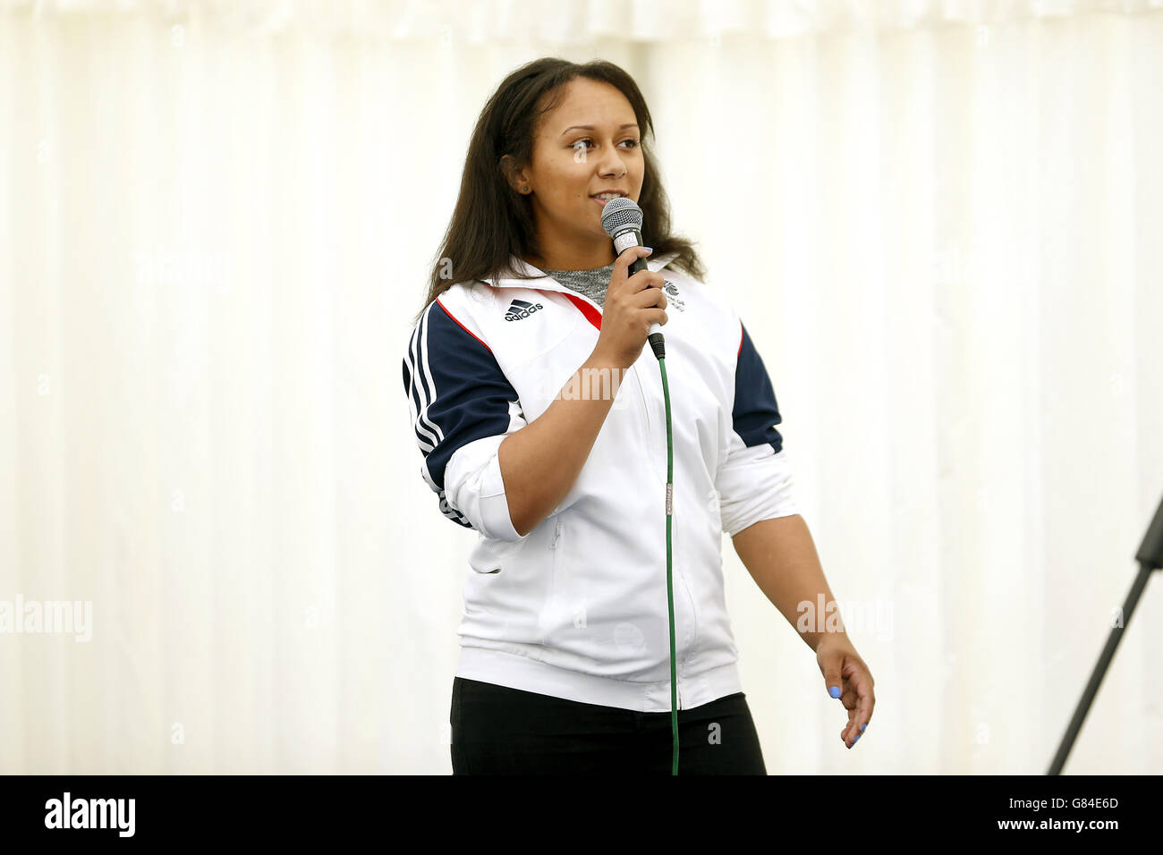Commonwealth Games Gold Medallist and Olympian Zoe Smith makes a speech ...