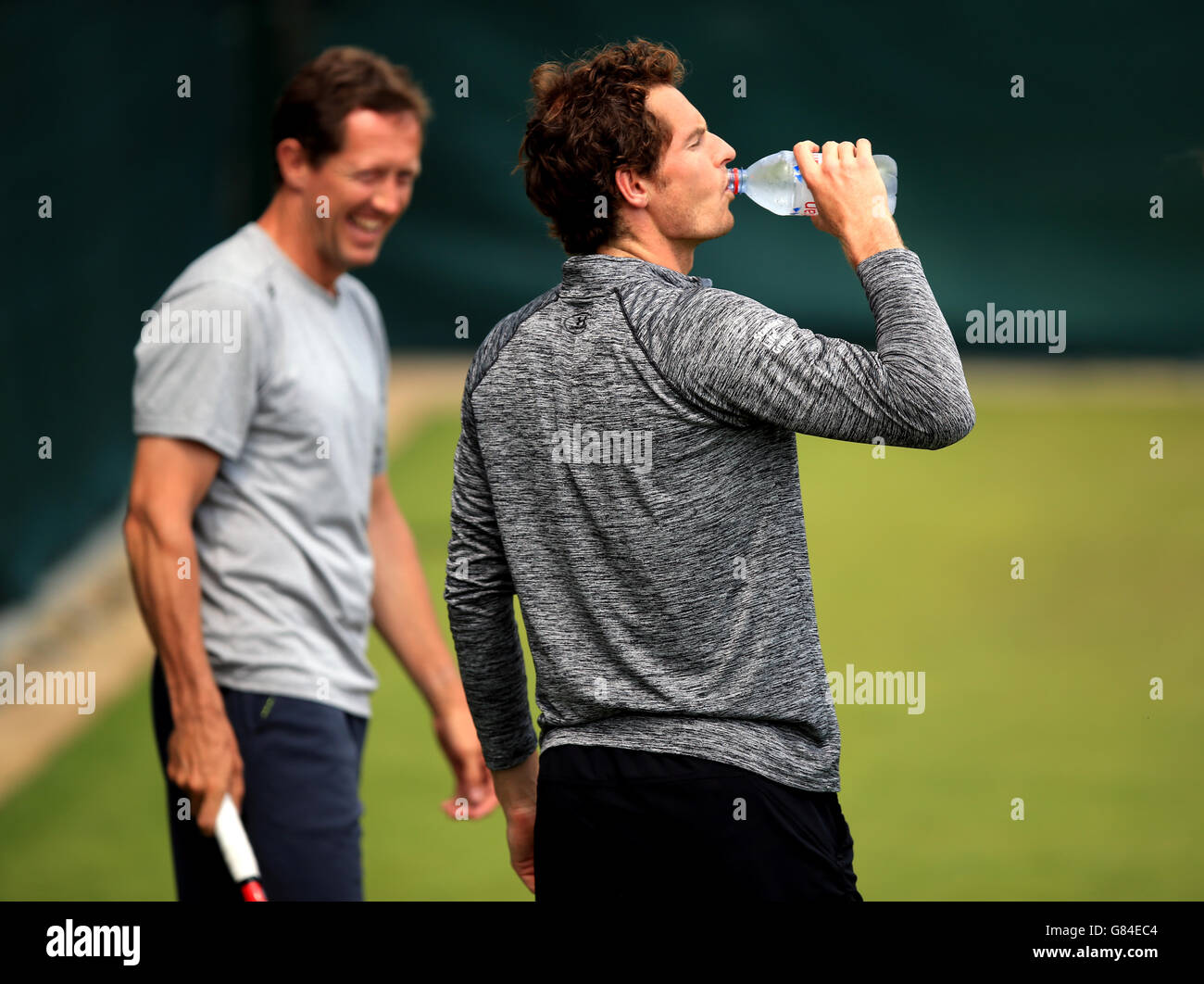 Andy Murray and his coach Jonas Bjorkman during day Eight of the ...