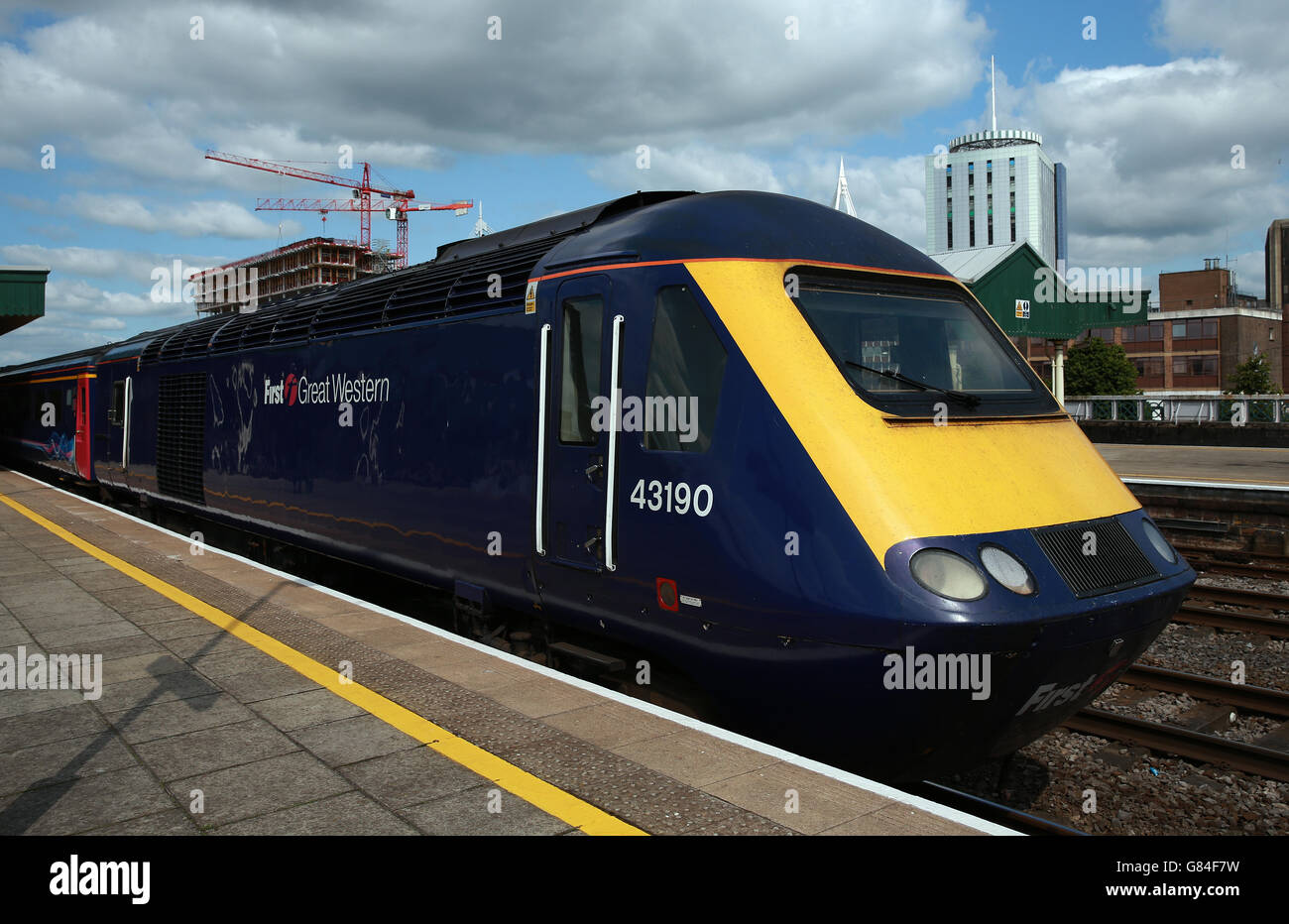 A First Great Western train at Cardiff Central Station, as rail workers ...