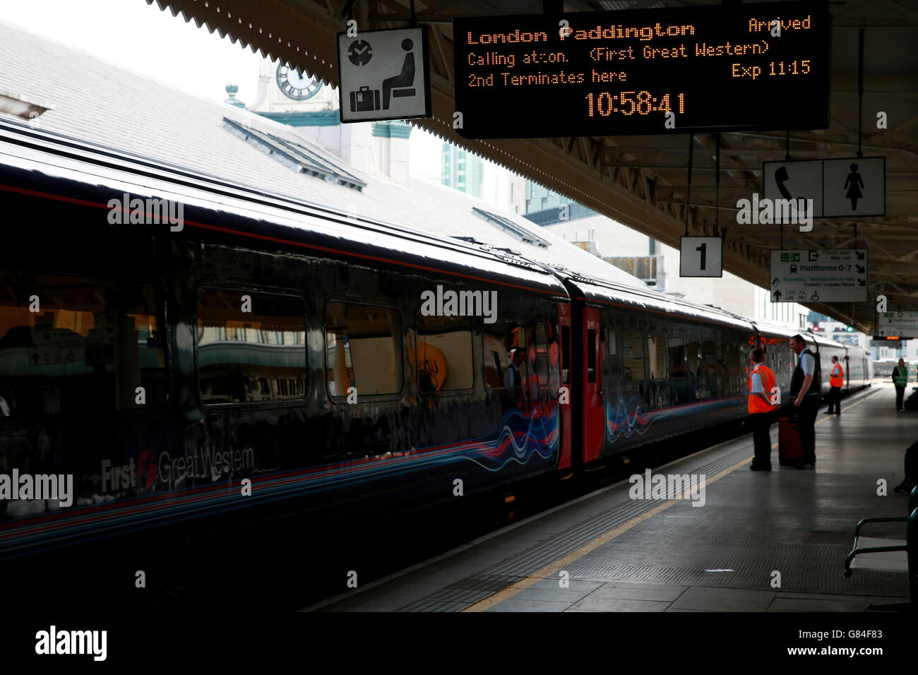 A first great western train cardiff central station hi-res stock ...