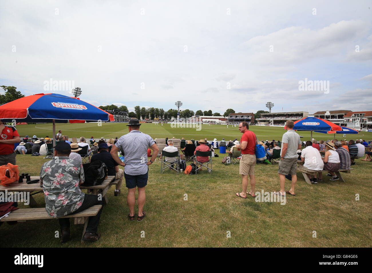 A general view of fans during the tour match at The Spitfire Ground ...