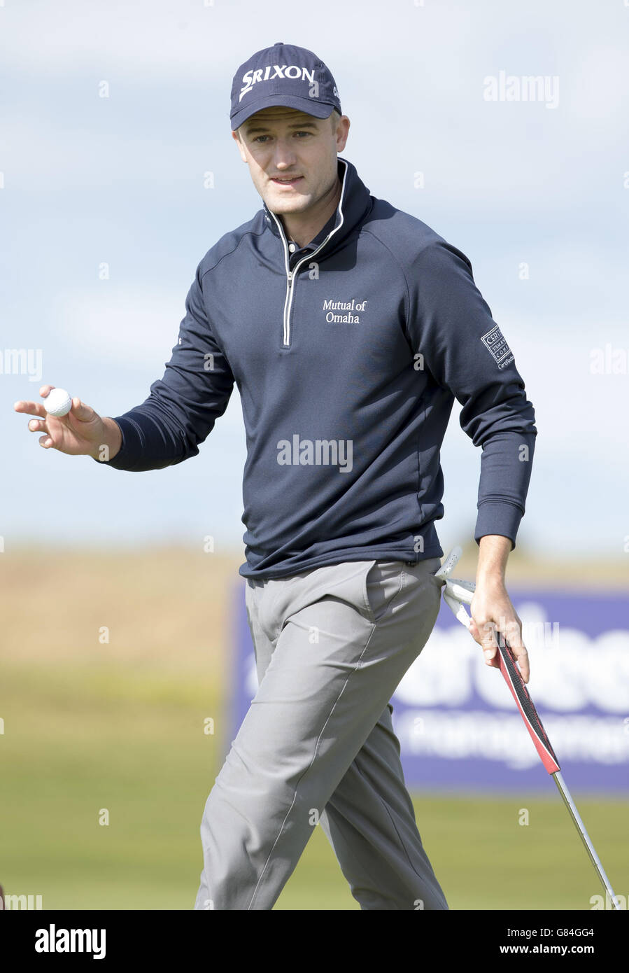 Scotland's Russell Knox acknowledges the fans on the 9thgreen after his ...