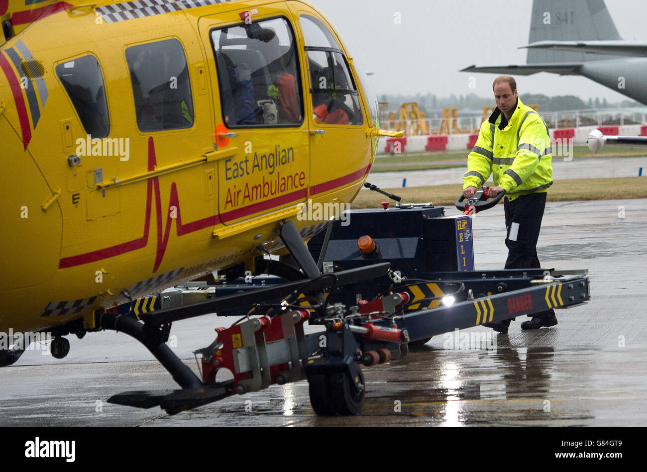 The Duke of Cambridge checks his helicopter as he begins his new job ...