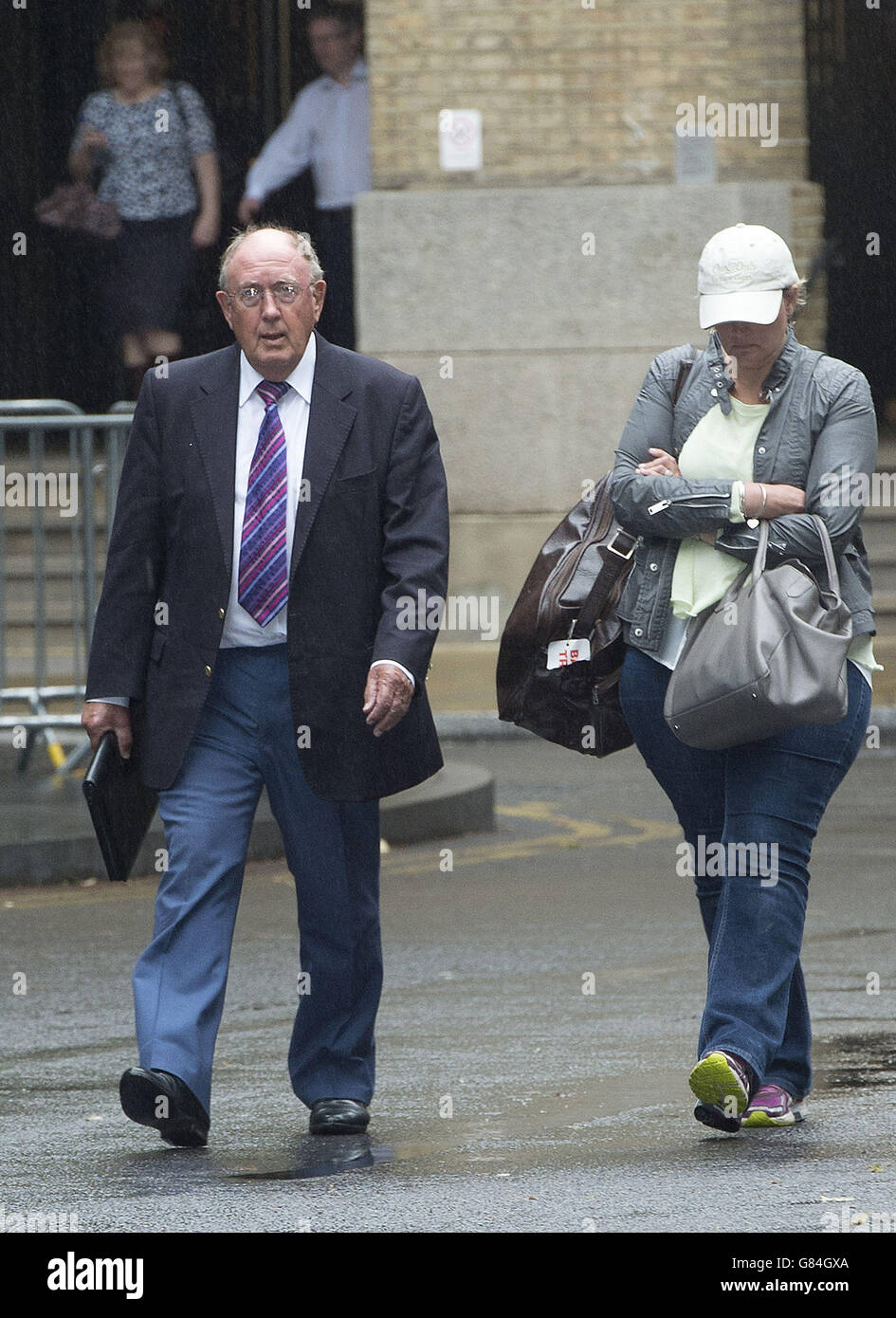 Former UKIP MEP Ashley Mote (left) arrives at Southwark Crown Court ...