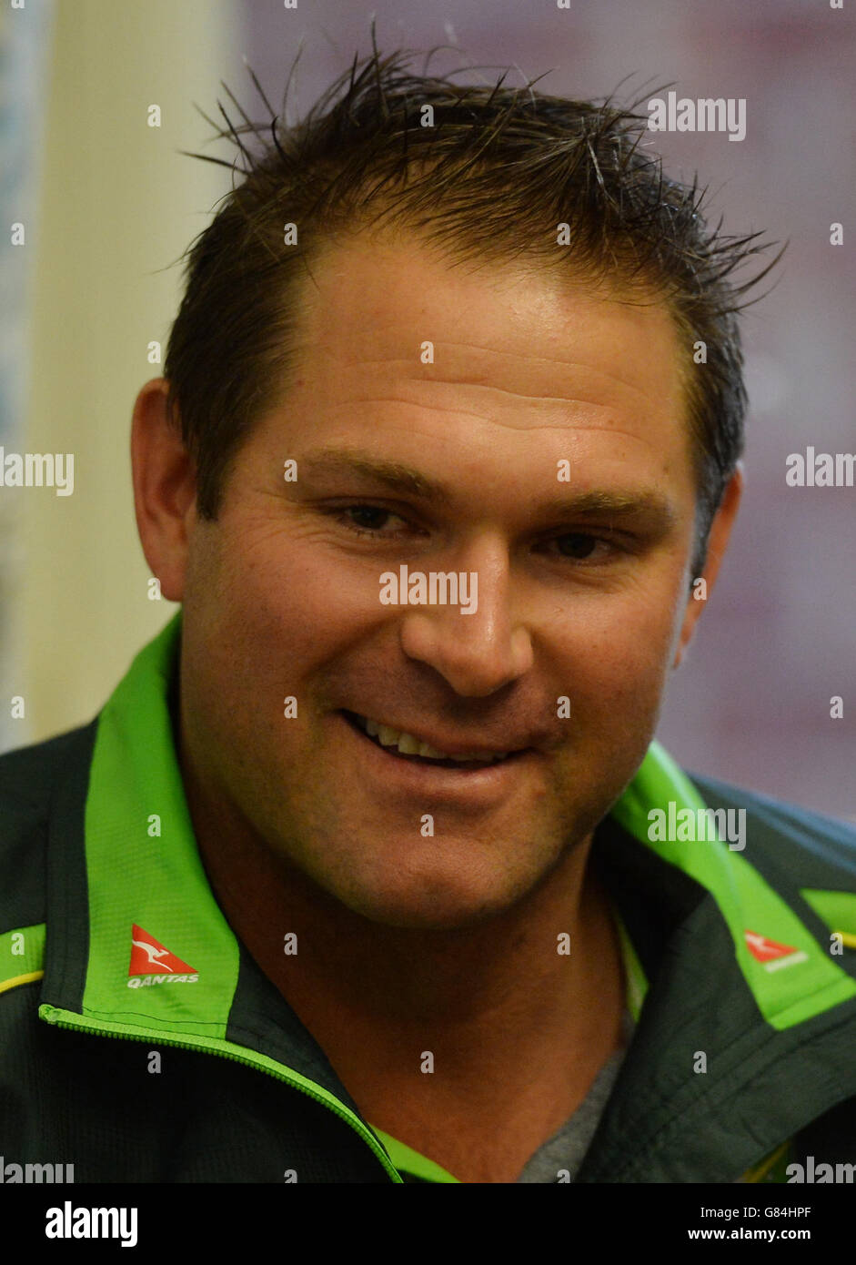 Australia's Ryan Harris (left) at a round table ahead of the Second ...