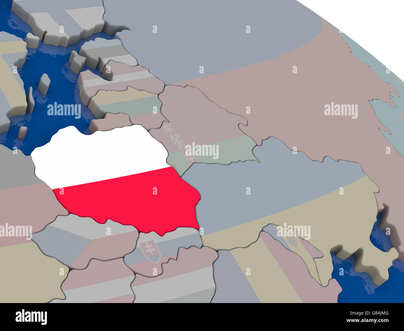 Poland map highlighted flag hi-res stock photography and images - Alamy