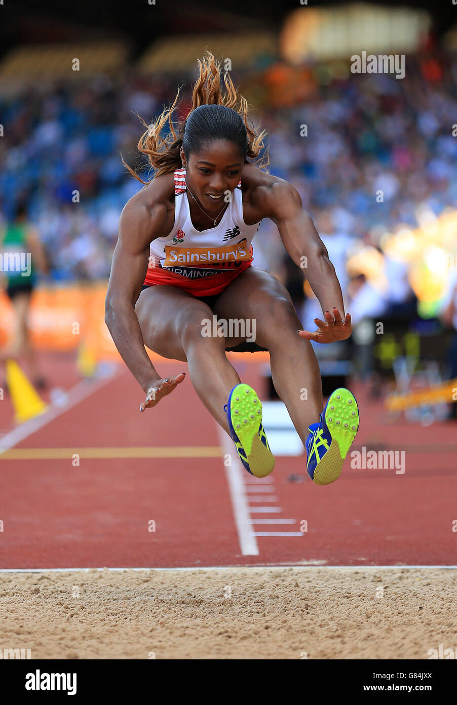 Chioma matthews newham competes in the womens triple jump final hi-res ...