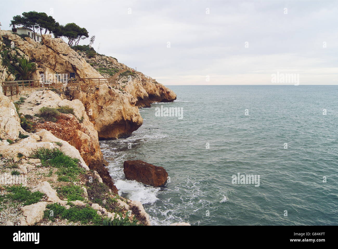 Cliffs along coast, Malaga, Andaulcia, Spain Stock Photo - Alamy