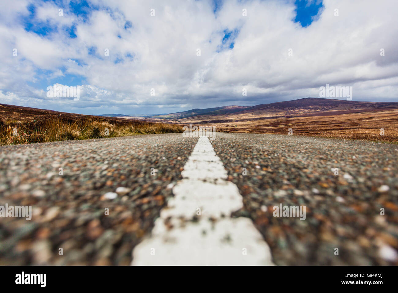 Empty straight road, Ireland Stock Photo - Alamy