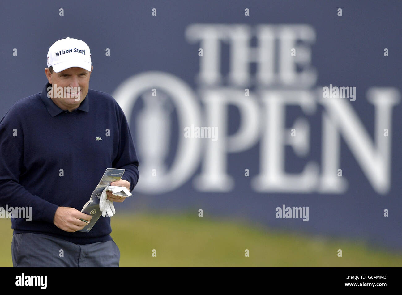 England's Anthony Wall makes his way around the course during day five ...