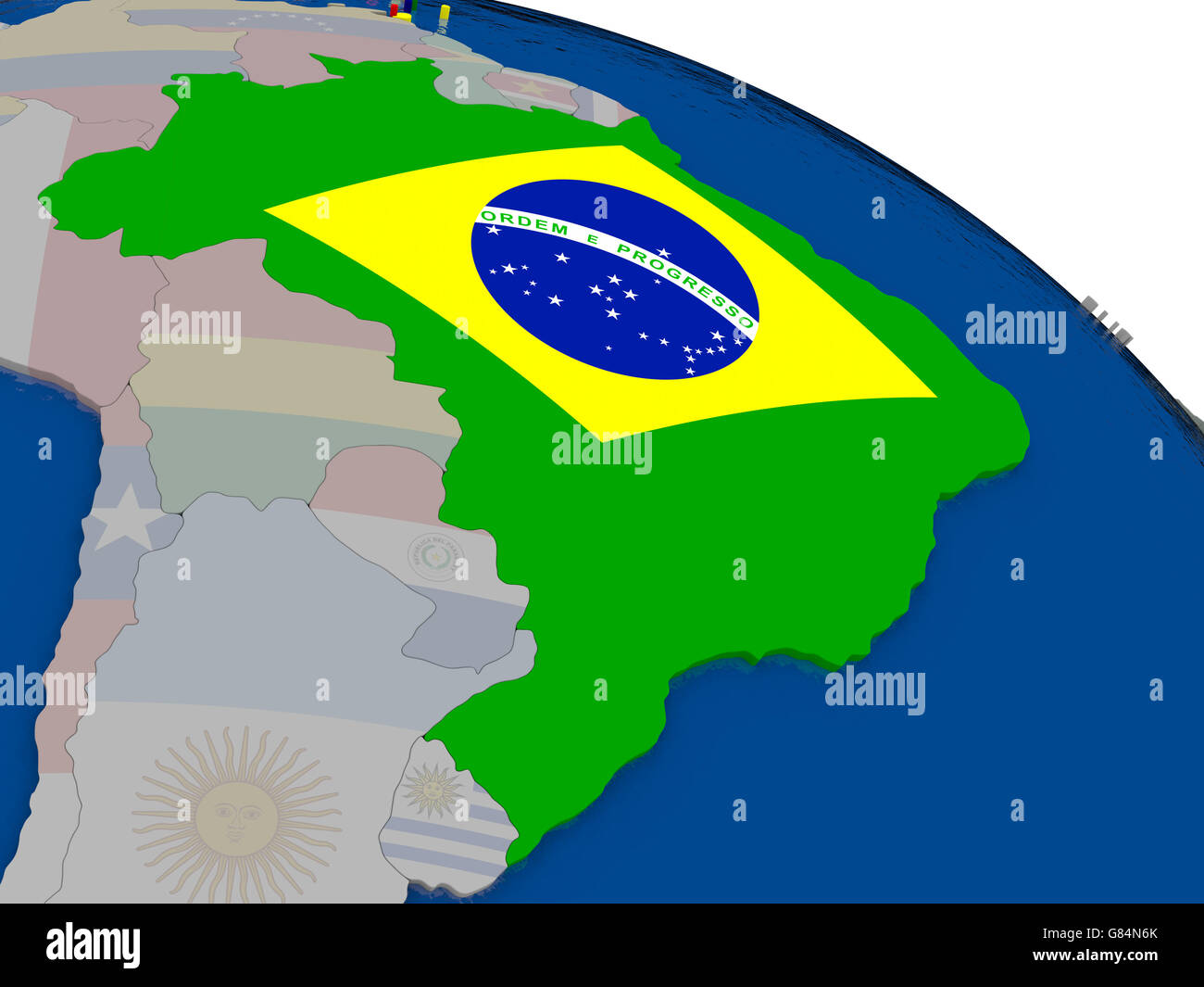 Brazil highlighted borders hi-res stock photography and images - Alamy
