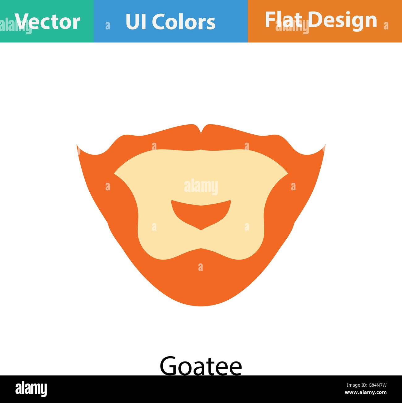 Goatee icon. Flat color design. Vector illustration Stock Vector Image ...