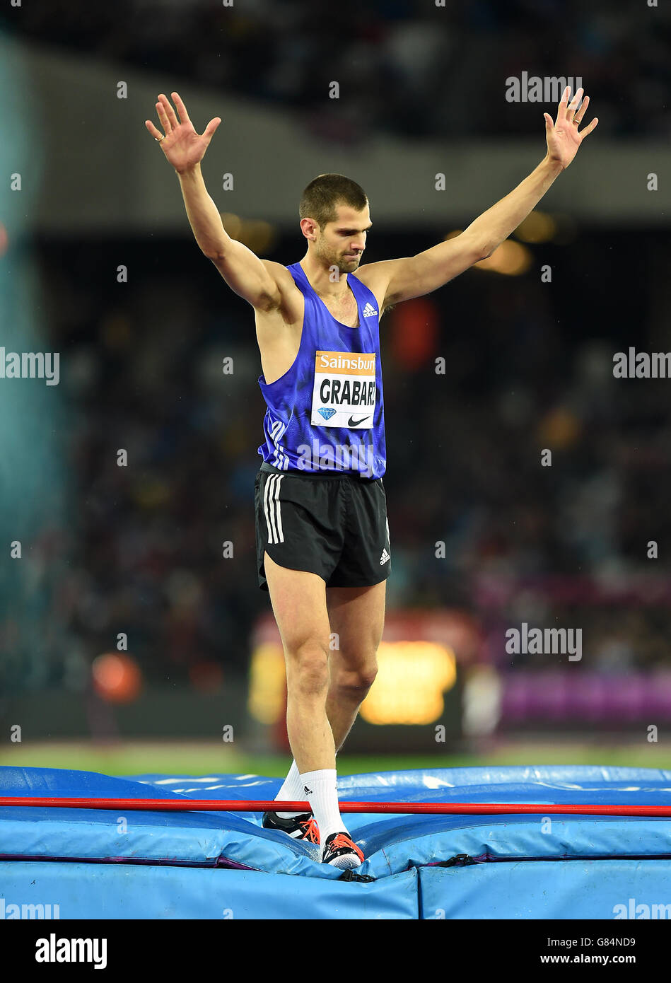 Great Britain's Robbie Grabarz in the Men's High Jump during day one of ...