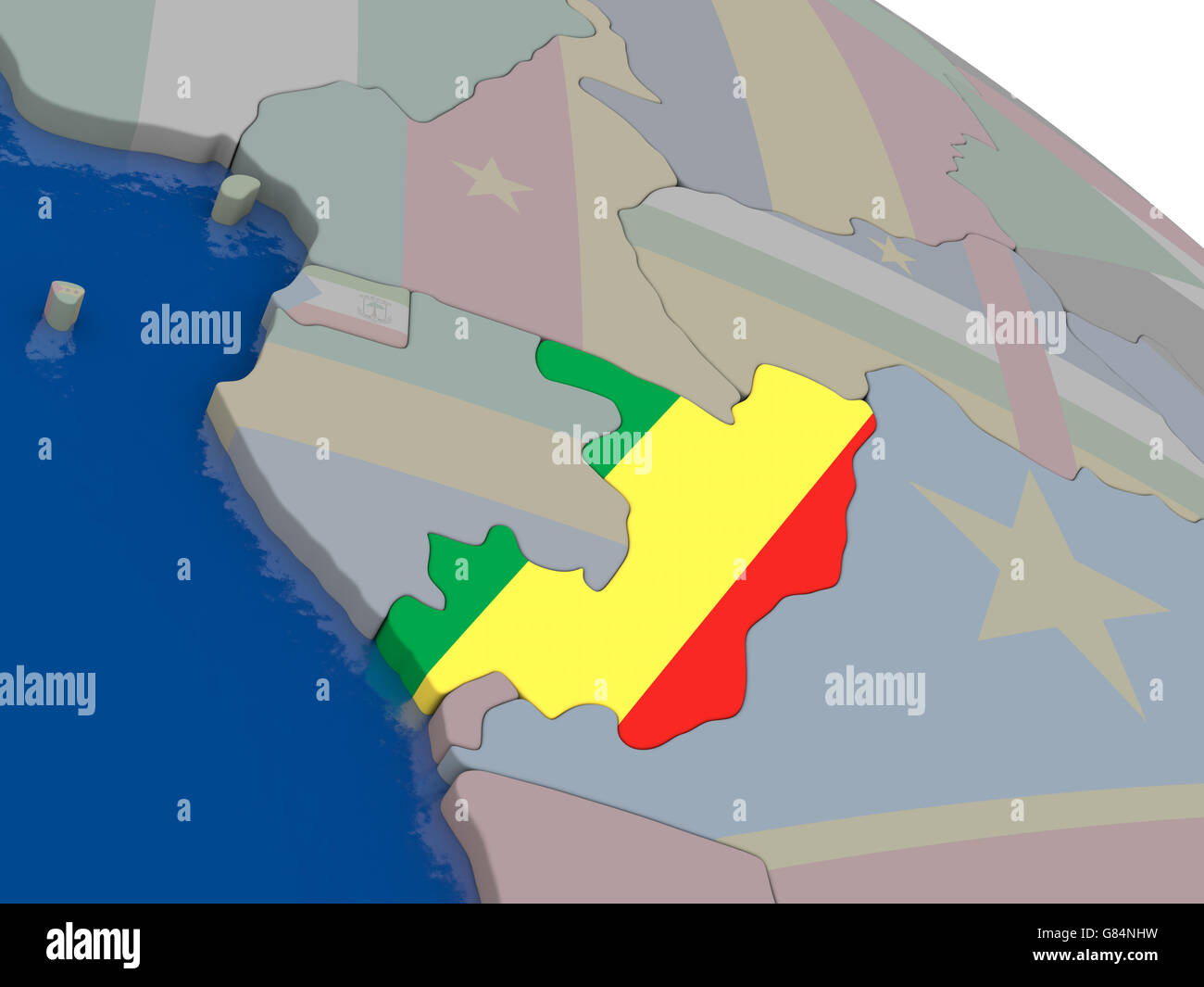 Congo map highlighted flag hi-res stock photography and images - Alamy