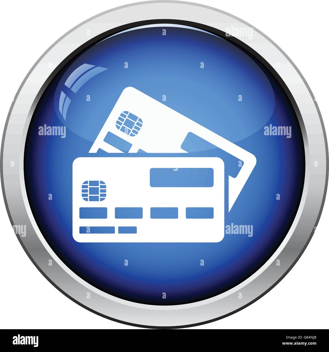 Credit card icon. Glossy button design. Vector illustration Stock ...