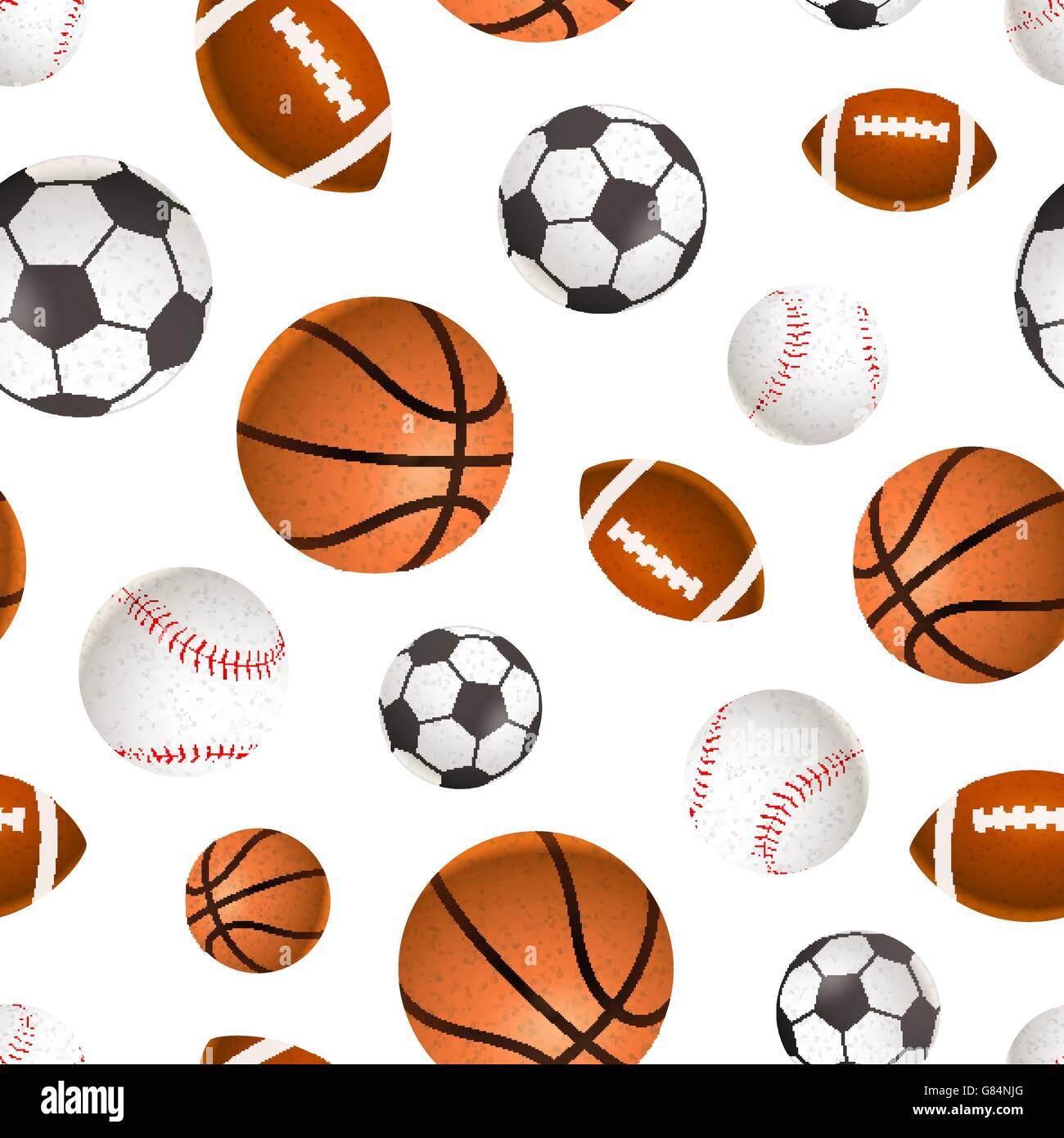 Sport balls for soccer, basketball, baseball and rugby on white ...