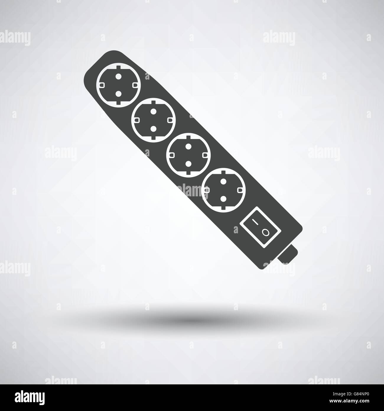 Electric extension icon on gray background, round shadow. Vector ...