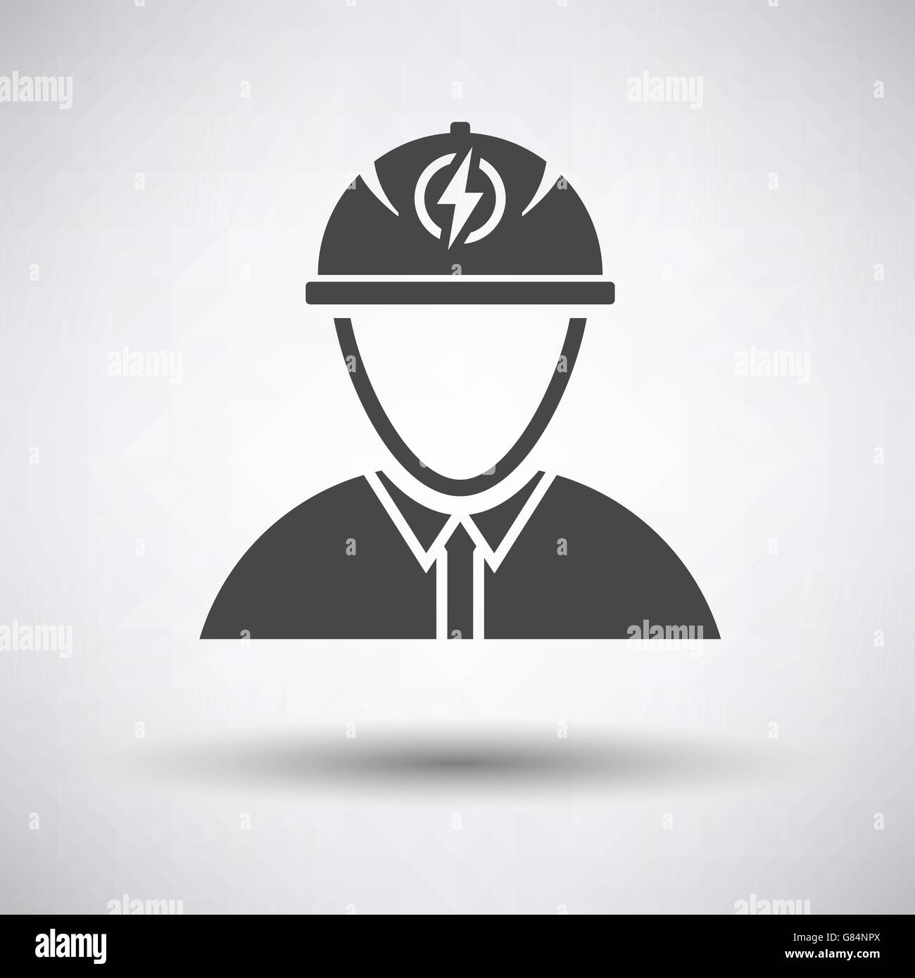 Electric engineer icon on gray background, round shadow. Vector ...